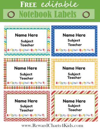 FREE personalized name labels for school | Print at home