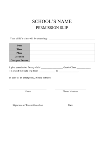 FREE Editable Permission Slip Template | Instant Download